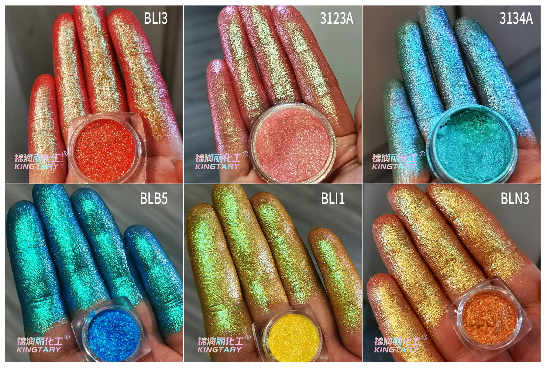 Blue Purple Orange Duochrome Chameleon Eye Colour Shift Pigment Makeup ...