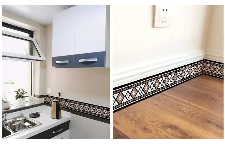 Custom Vinyl Waterproof Border Designs Wallpaper Geometric