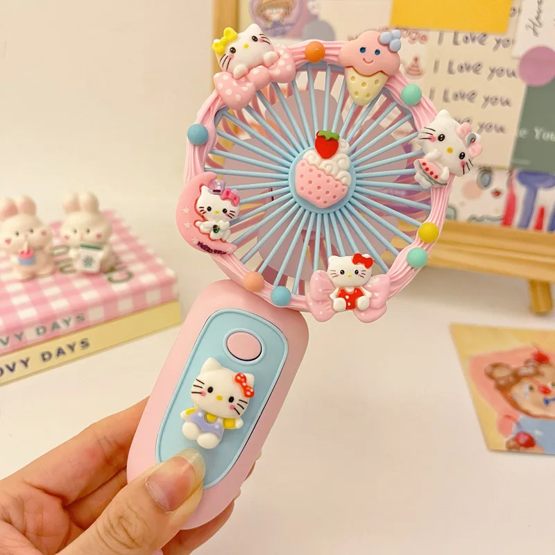 Outdoor Portable Small Fan Cartoon Electric Hand Fan Diy Material ...