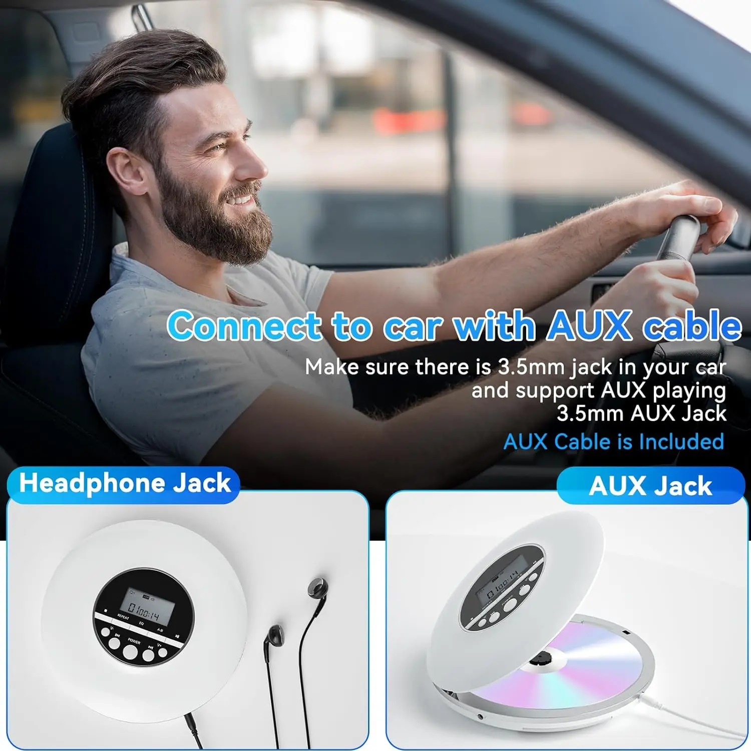 Portable Cd Player With Headphones Hifi Classic Personal Cd Discman ...