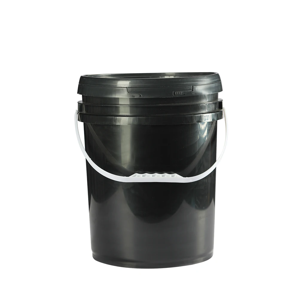 20L Black5 Gallon Plastic Bucket with Durable Plastic Handle and Lid ...