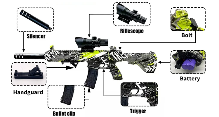 Large Pistola M416 Water Gel Ball Blaster Gun Outdoor Toy Gel Ammo ...