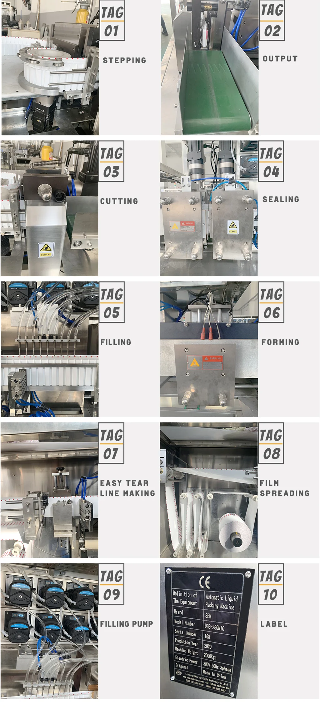 10 Nozzles Plastic Flakon Liquid Packing Machine for 10ml Packaging ...