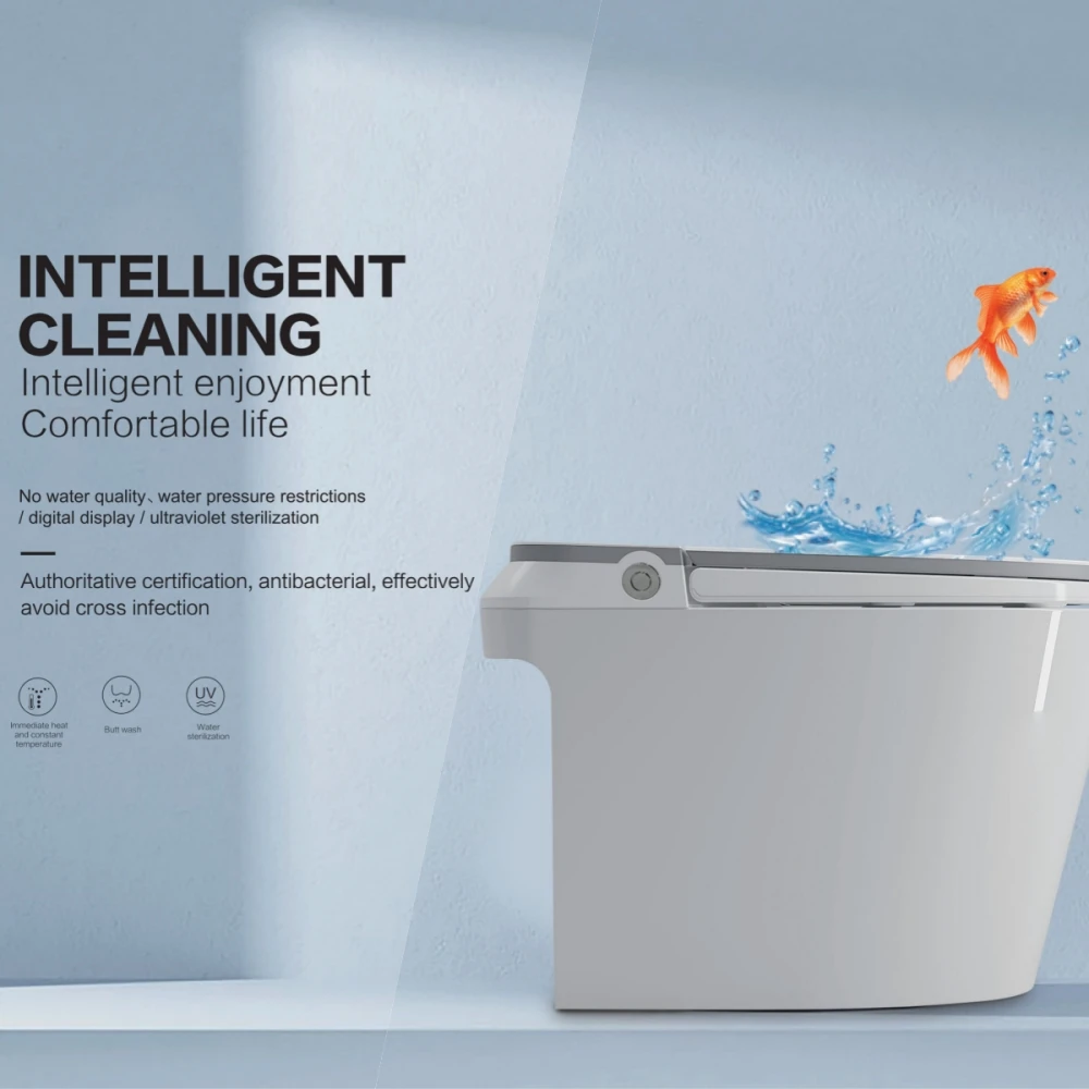 Leton Smart Tankless Smart Toilet Led Display Foot Sensor Operation One ...