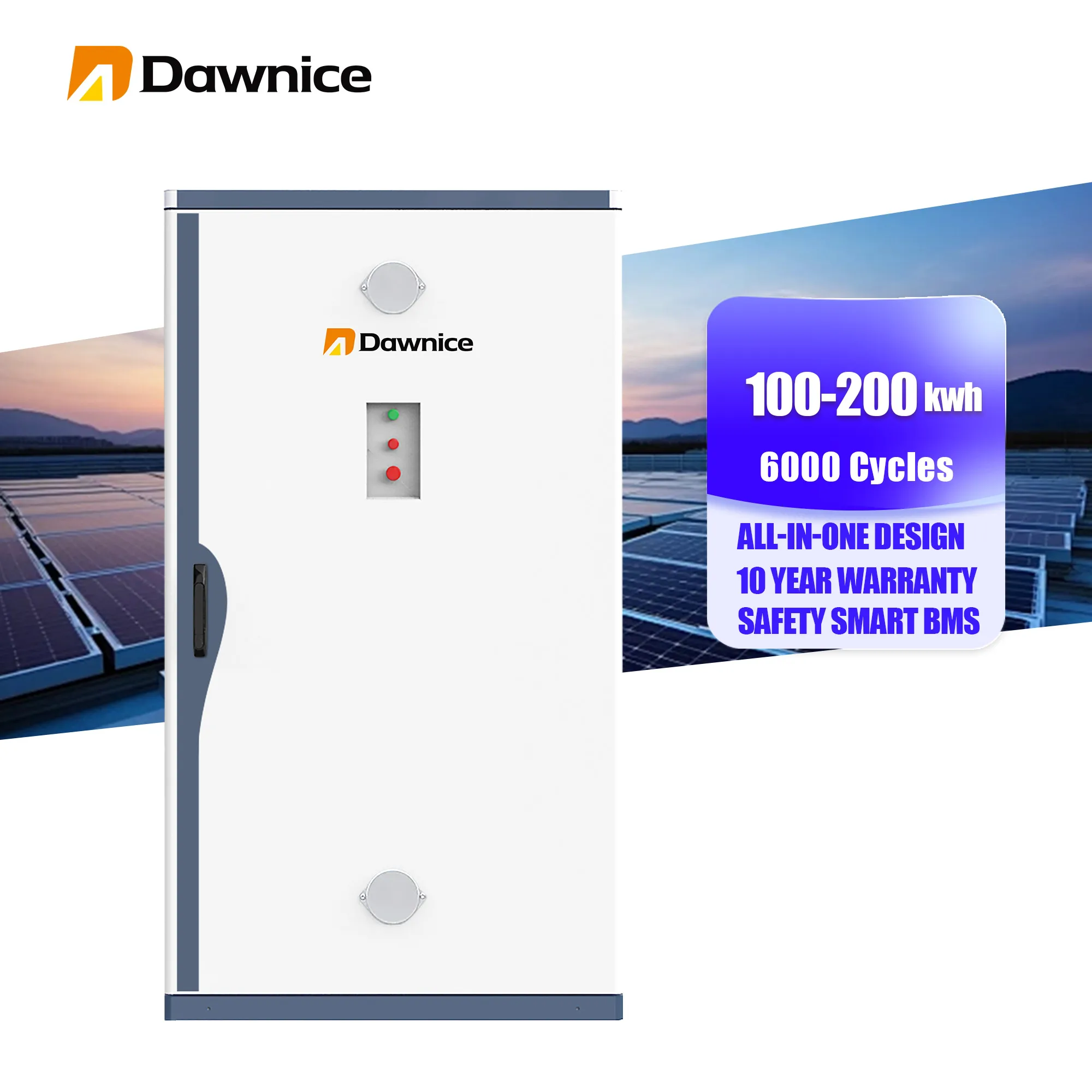 Dawnice Battery Energy Storage Ess Container 100kw 200kw Solar System All In One Inverter And ...