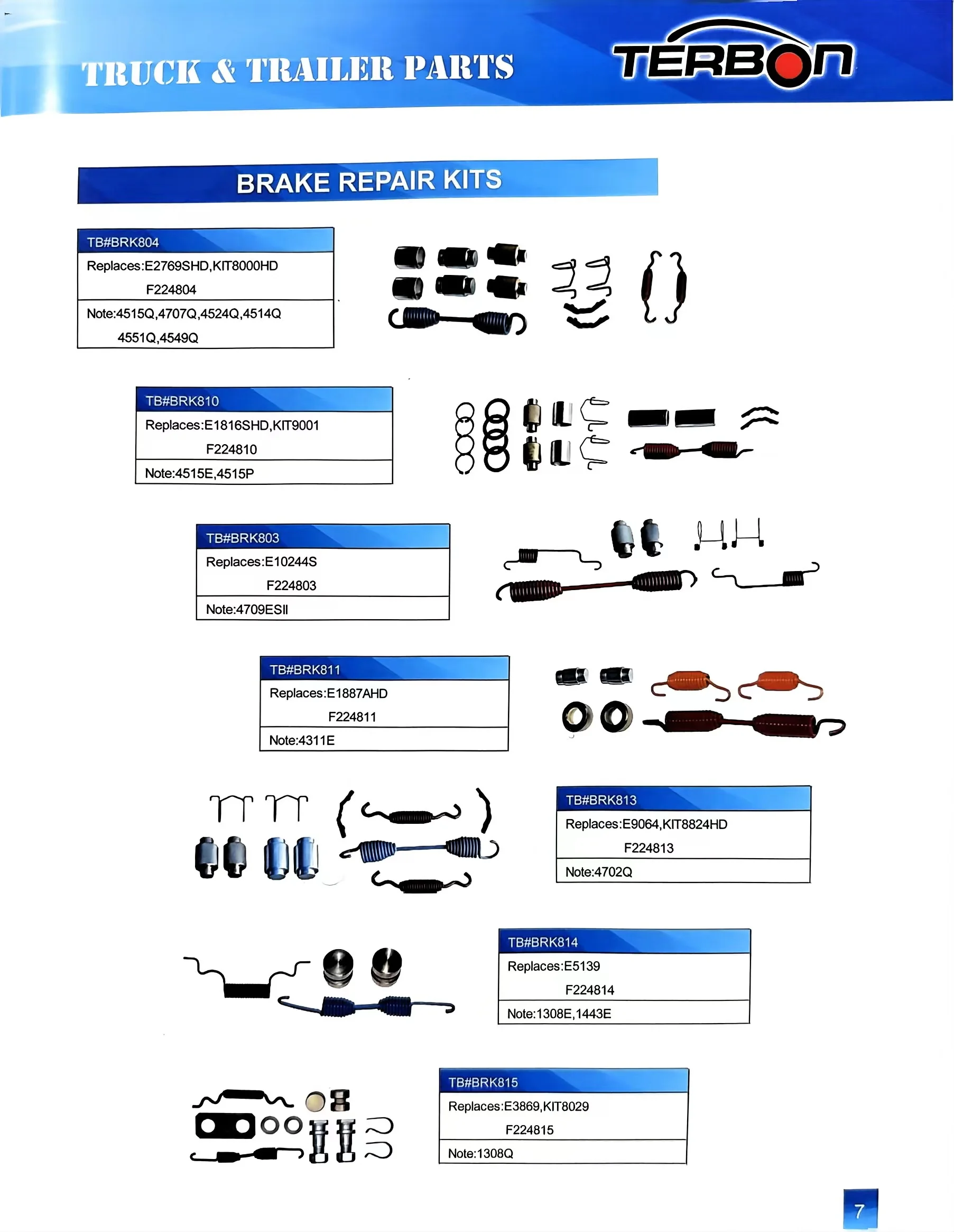 E1887AHD F224811 Brake Shoe Spring Repair Kit for Heavy Trucks