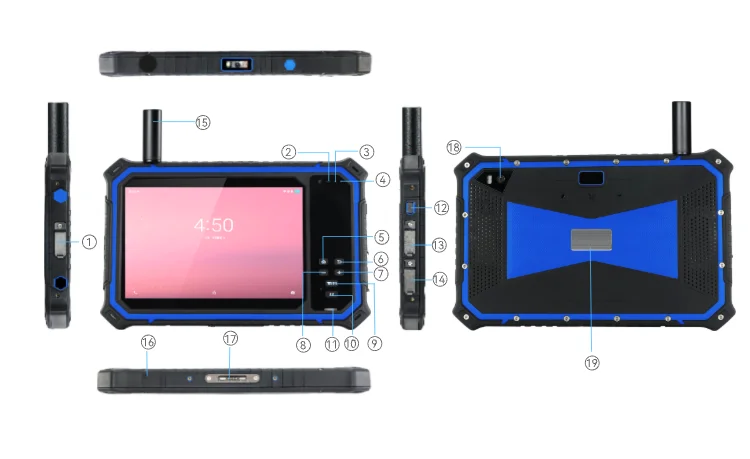 T80gn Gnss Rtd Industrial Measurement 8 Inch Rugged Android Tablet Pc ...