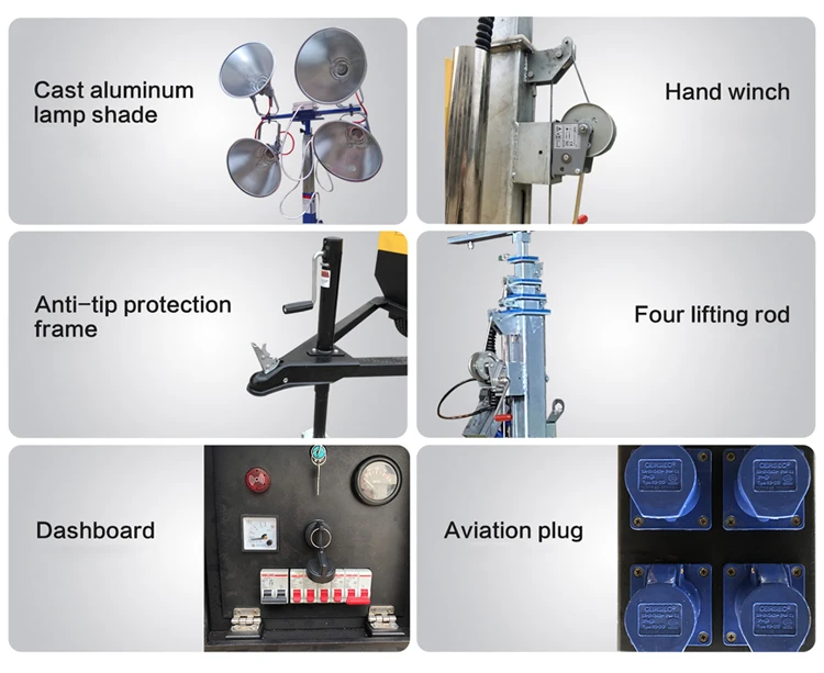 XCMG Official Metal Halide Lamp LED Lighting Hydraulic High Mast Diesel Outdoor Mobile 7m ...