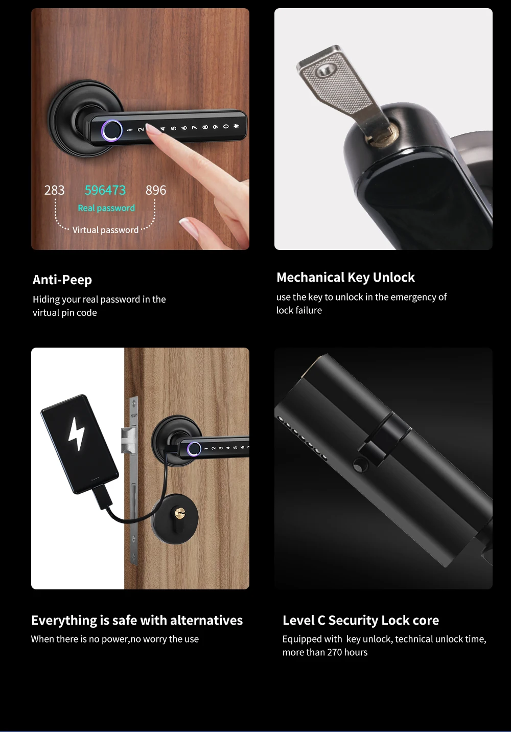 Smartek Waterproof H168 Biometric Door Lock - Secure & Convenient