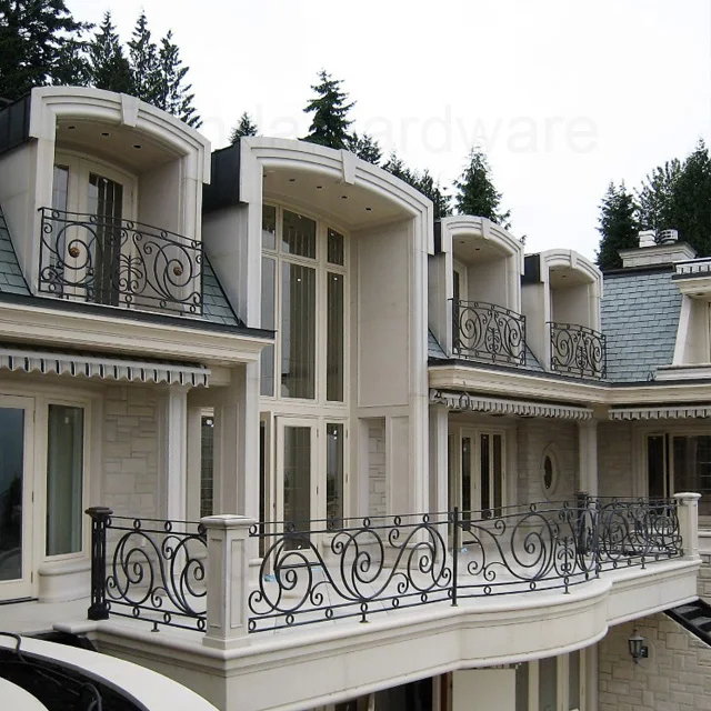 Balcony Galvanized Black Wrought Iron Railing - Durable & Stylish