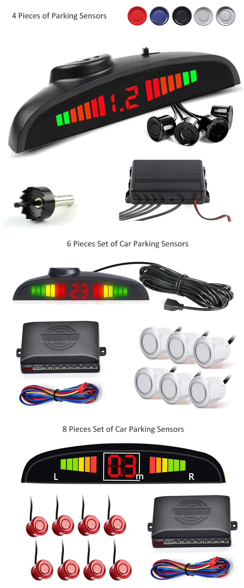 Issr Reverse Parking Sensor With Buzzer Led Reversing Sensor Switch ...