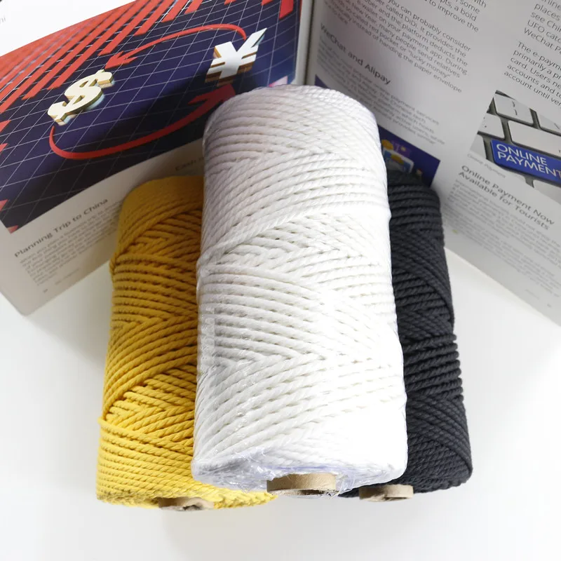 Macrame Yarn 4mm Macrame Twist Cord Cotton String Makramee Rope - Buy ...