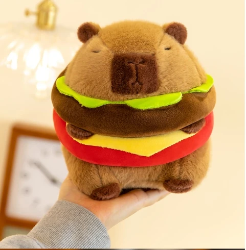 Capybara Hamburger Plush Simulation Capibara Plush Toy Kawaii Water ...