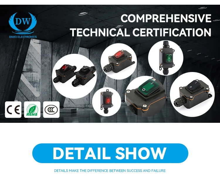 25A Waterproof IP65 2 Position ON-OFF Switch for Lamps
