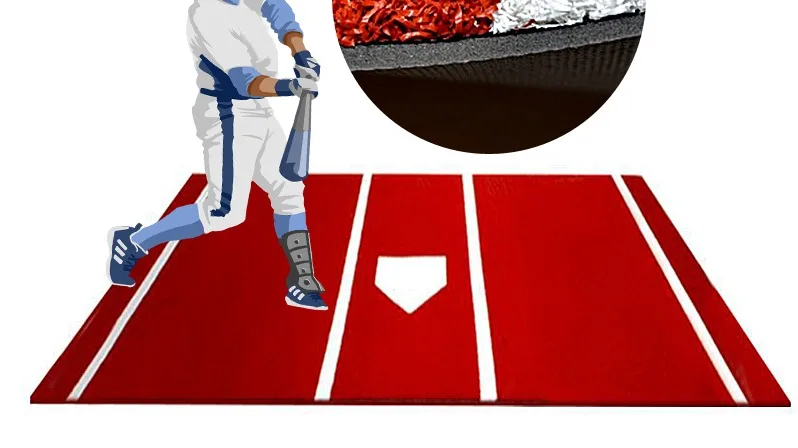 Batter Baseball Home Plate Mat Practice Hitting Batting Mat Red ...