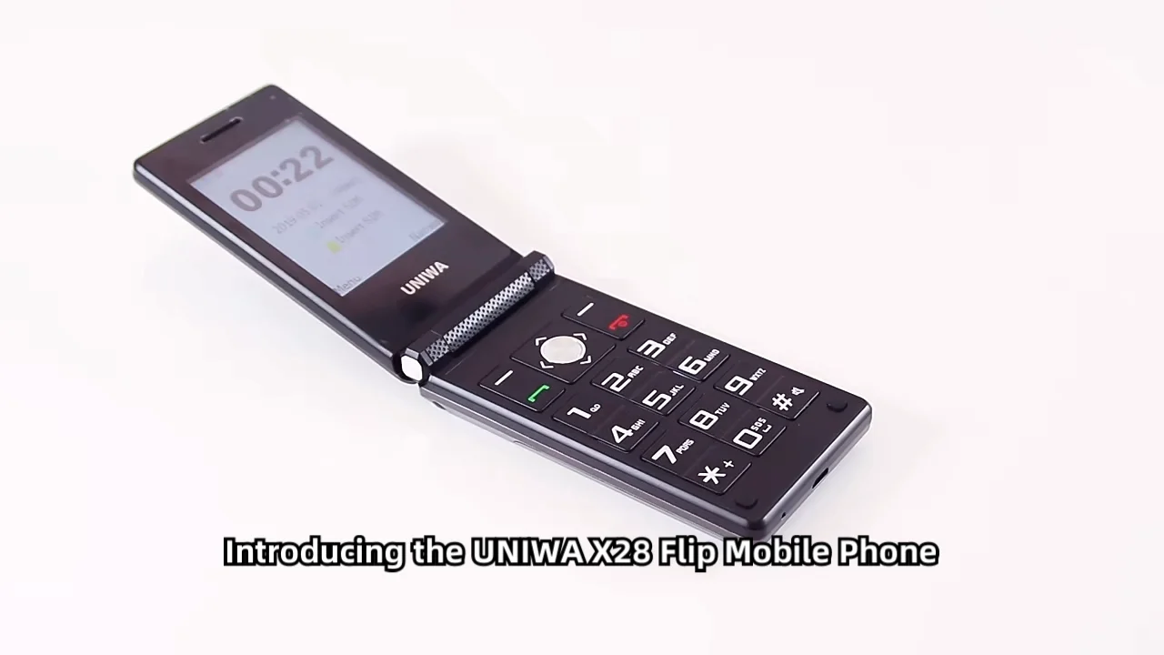 Uniwa X28 Unlocked Flip Mobile Phone Fold Foldable Keypad Seniors ...