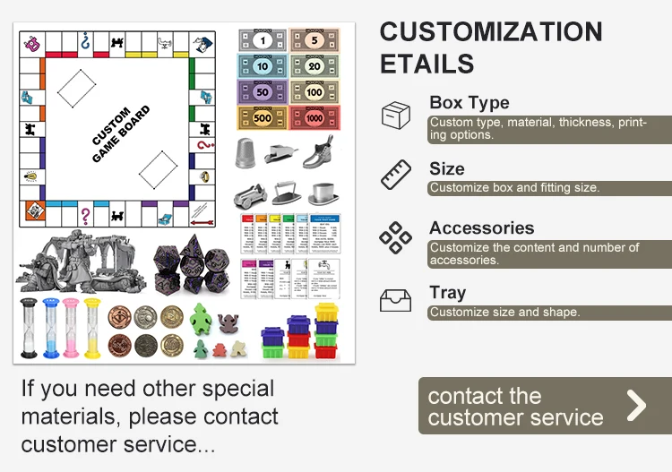 Custom Intellectual Board Game Monopoli Custom Printed Intelligent ...