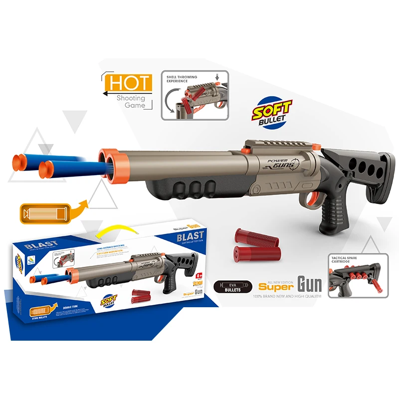 Electric Shotgun Toy Gun Children Kids Indoor Shooting Gun With Soft ...