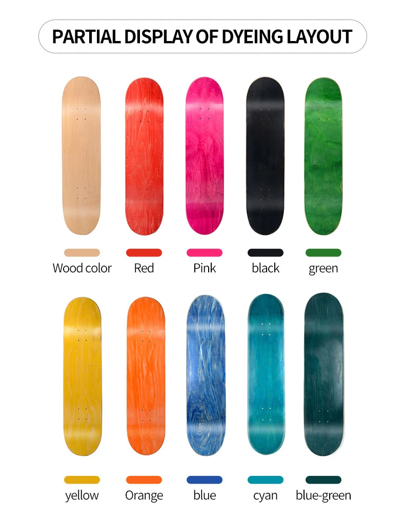 Wholesale 7 Layers Deep Concave Custom Blank Maple Wood Skateboard Deck ...