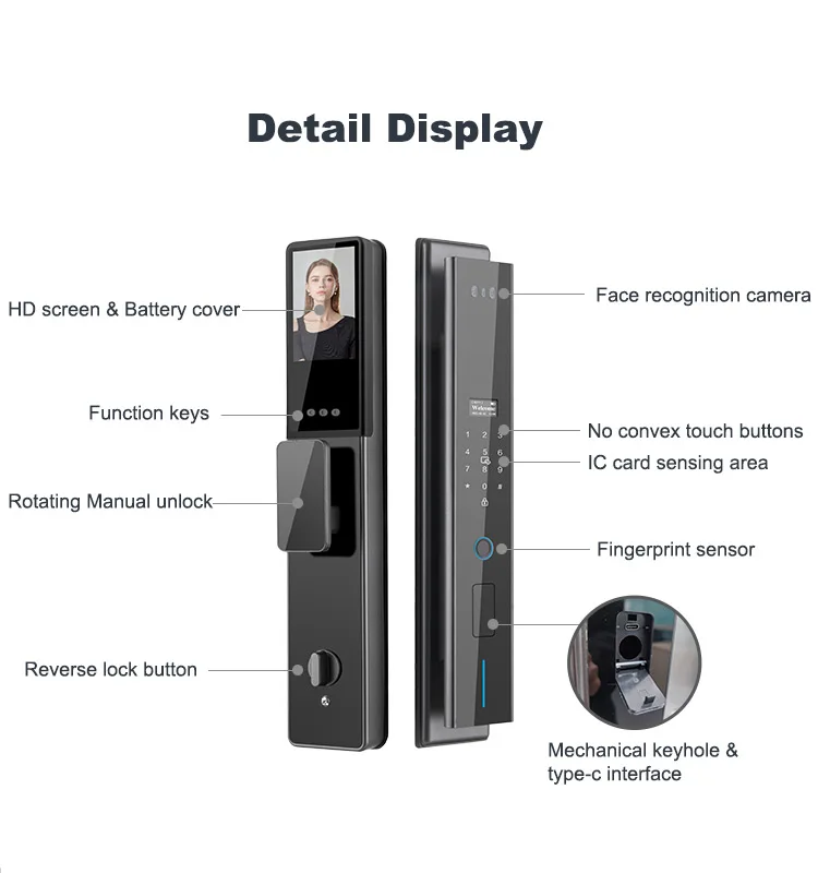 3d Face Recognition Smart Lock With Automatic Tuya App Remote Control ...