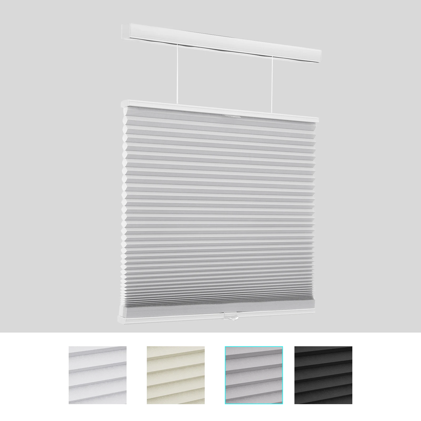 Triple Tracks Honeycomb Blind Grey Color Honeycomb Blinds Cordless ...