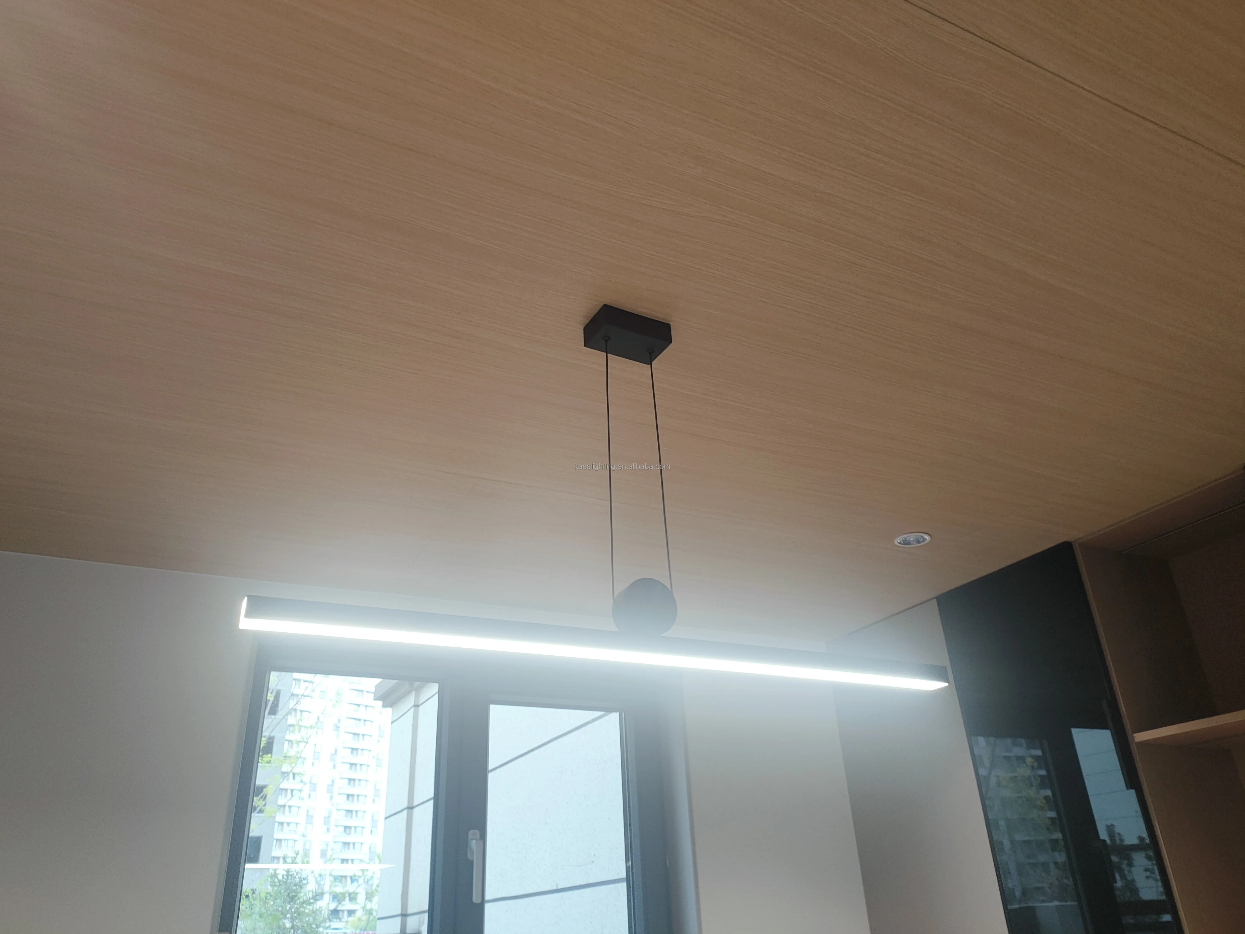 Modern Strip Hanging Island Light Metal Led Dining Room Ceiling Light ...