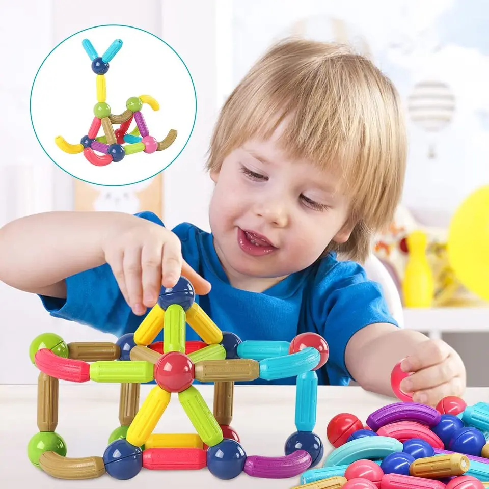 Ma 2024 New Design Magnetic Sticks For Kids 3d Diy Toys Educational ...