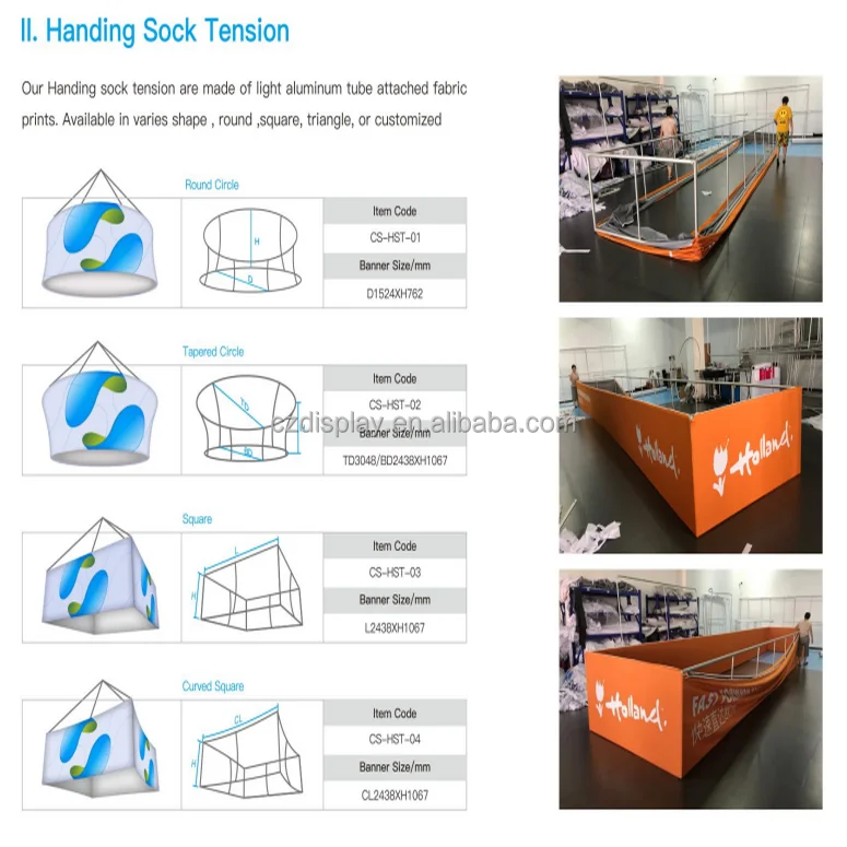 Sky Tube Square Ceiling Circular Hanging Fabric Display Banner - Buy ...