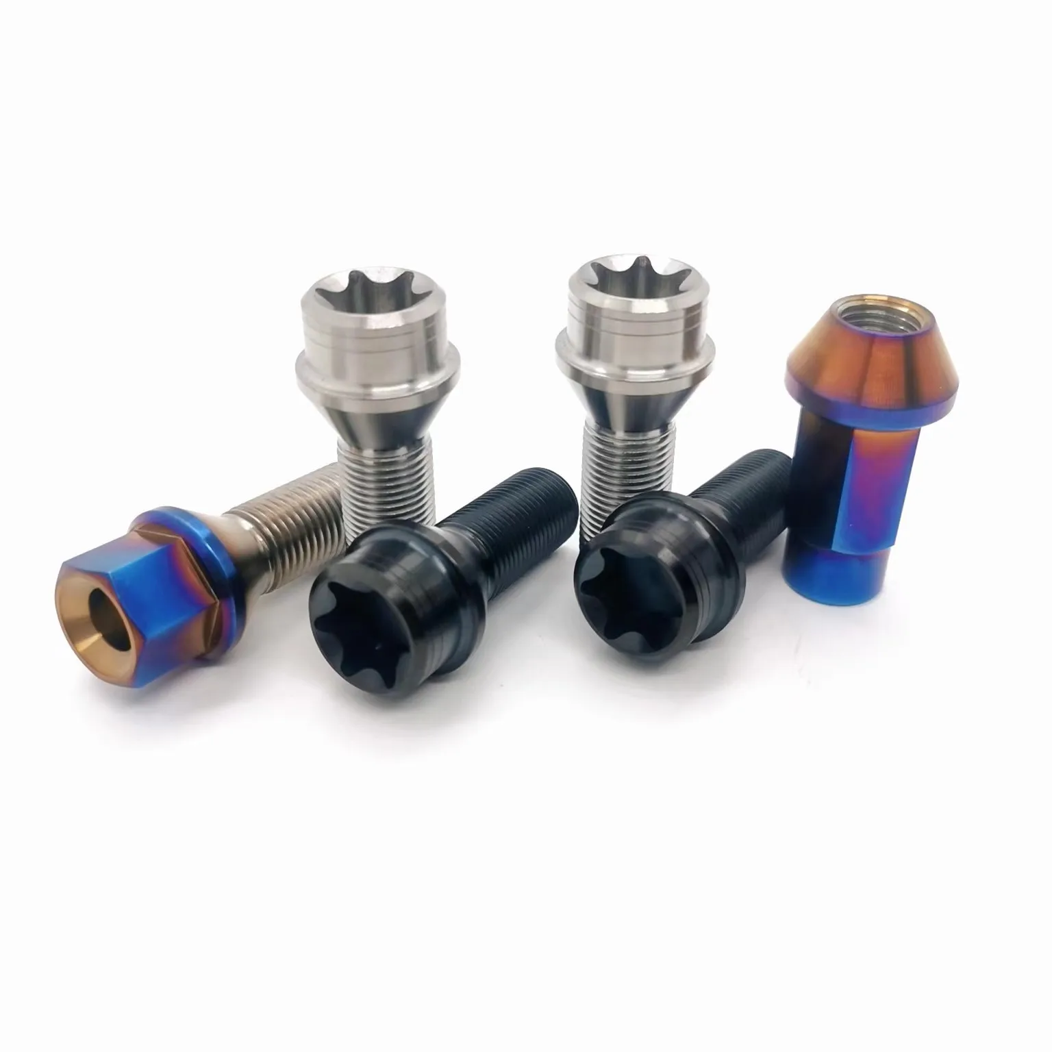 Aerospace Grade 6Al 4V GR5 Titanium Flat Head Wheel Lug Bolts M12 M14 ...