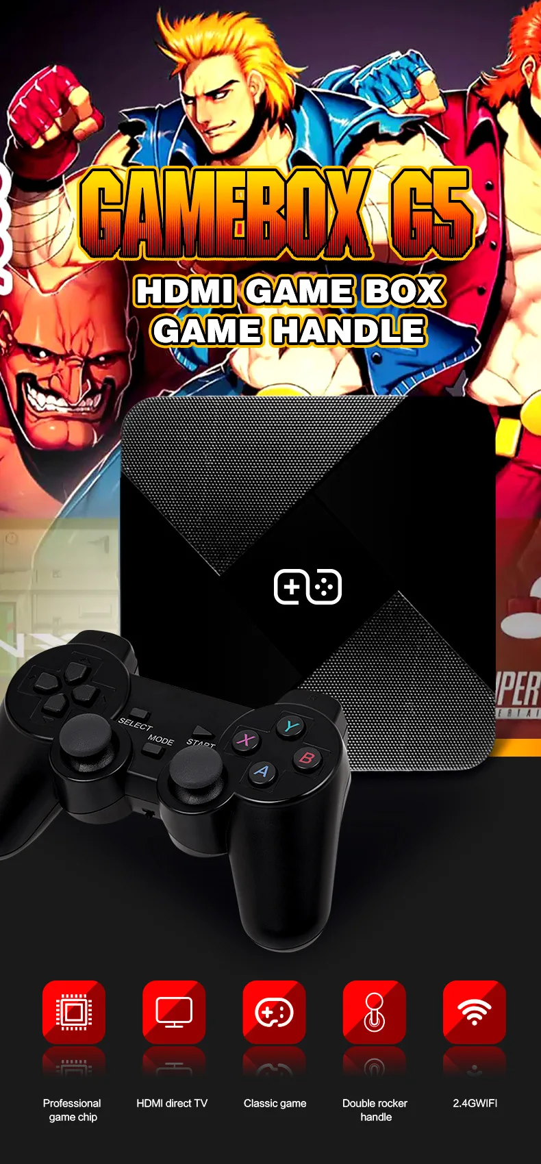 Wholesale G5 Gamebox With 2.4g Wireless Controller 4k Hd Android Tv Box ...