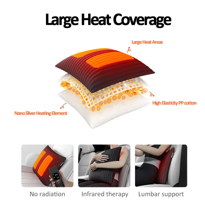Anjuny Heated Pillow Back Cushion - Princeple of Comfort