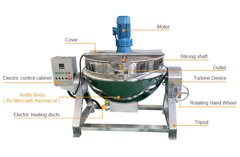 200L 600L 800L Jacketed Kettle - Efficient Industrial Cooking