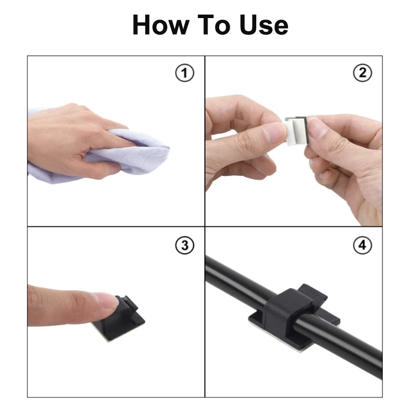 Self Adhesive Cable Management Clips - Organize with Ease