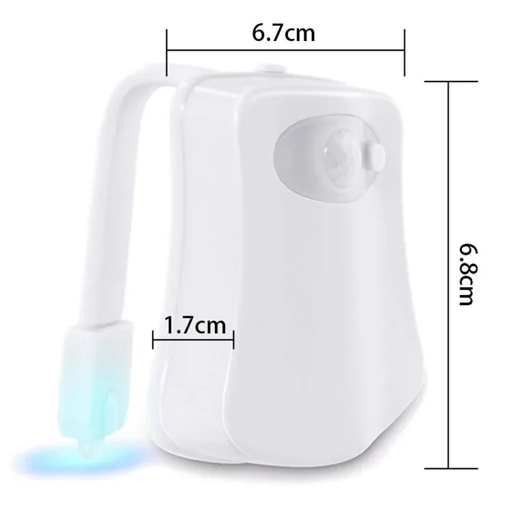 Smart PIR Motion Sensor Bathroom Toilet Seat Night Light 8 Colors ...