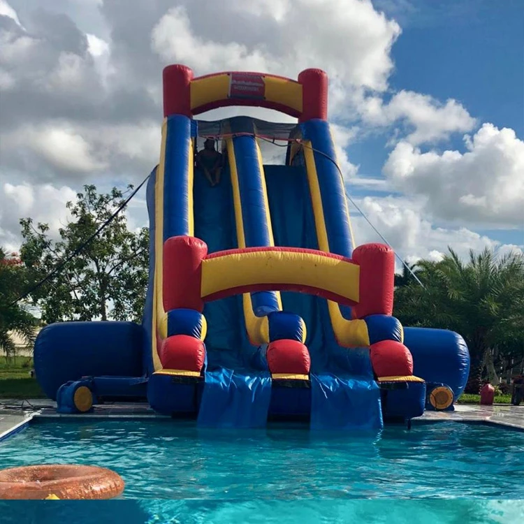 Factory Customized Kids Heavy Duty Waterslides Marble Double Lane ...