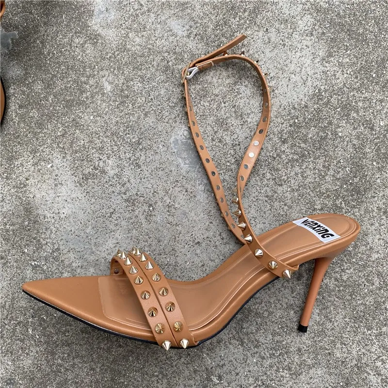 Female Rivet Heel Toe Rivet Heels 4 Inches (about 10.5 Cm) High Heel ...