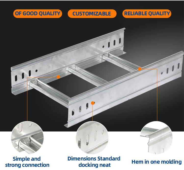 Hongli Heavy Duty Galvanized Cable Tray Profile Cable Ladder Tray For ...