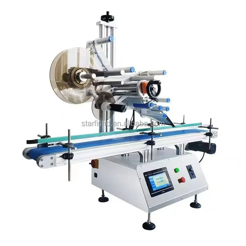 Desktop Automatic Flat Labeling Sticking Machine Labeler Plane Label ...