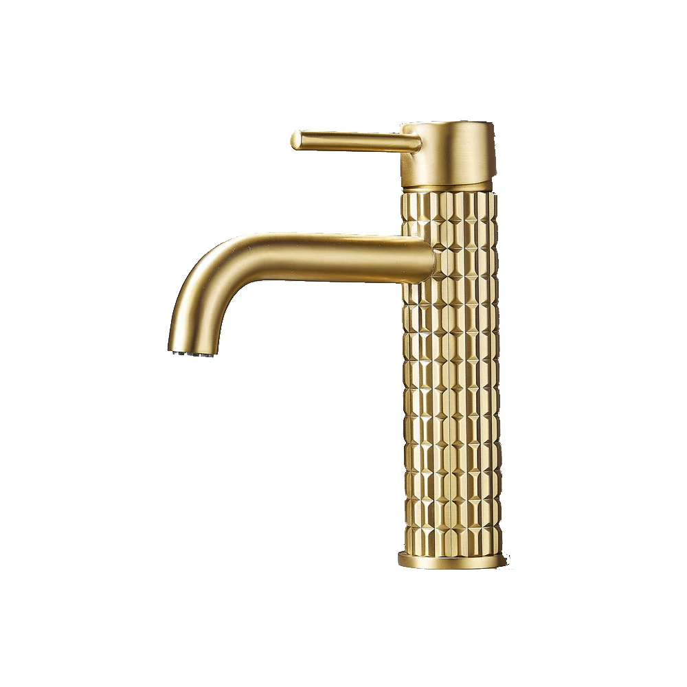 European Styleque Brushed Gold Hot and Cold Taps Above Counter Basin ...