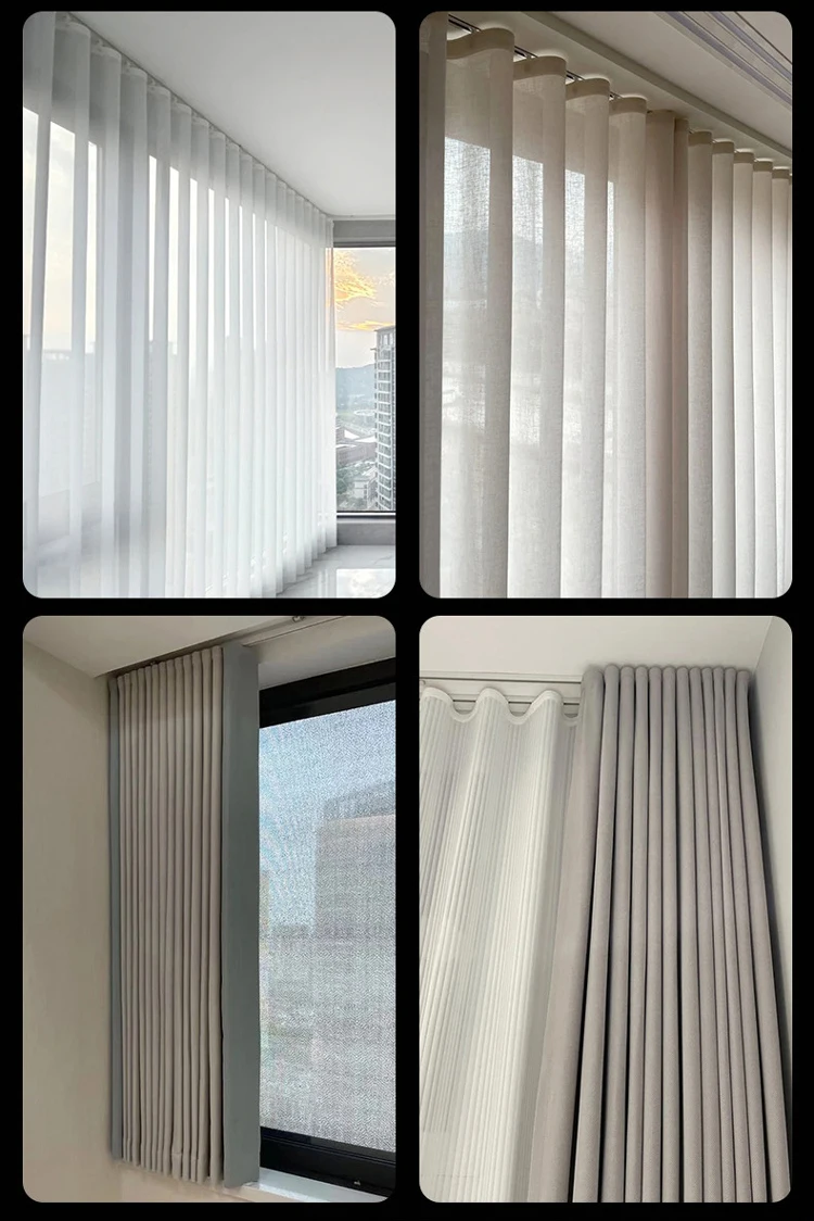 Automatic Track Curtain Ripple Fold Rail Tuya Zigbee Electric S Wave ...