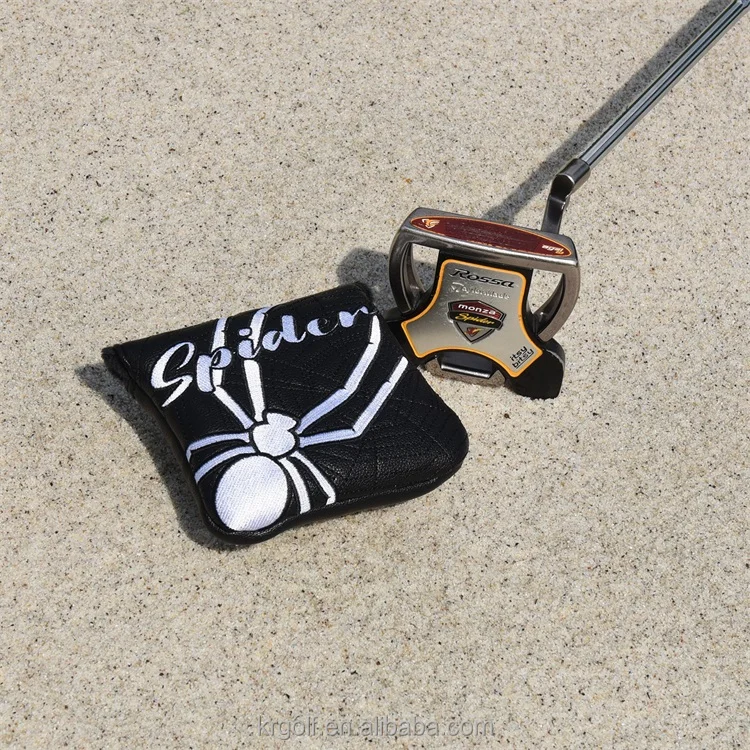 Custom Design Pu Leather Black Magnetic Spider Pattern Golf Cover Mid ...