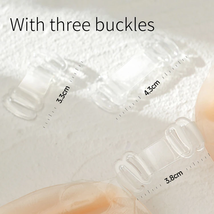 3 Size Transparent Front Buckles Backless Push up Silicone Invisible ...