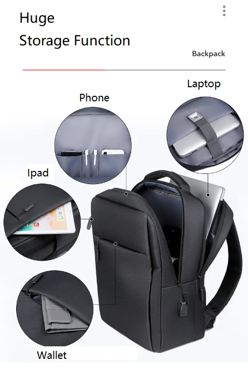 19-inch Computer Backpack For Unisex Large Capacity Travel Customized ...