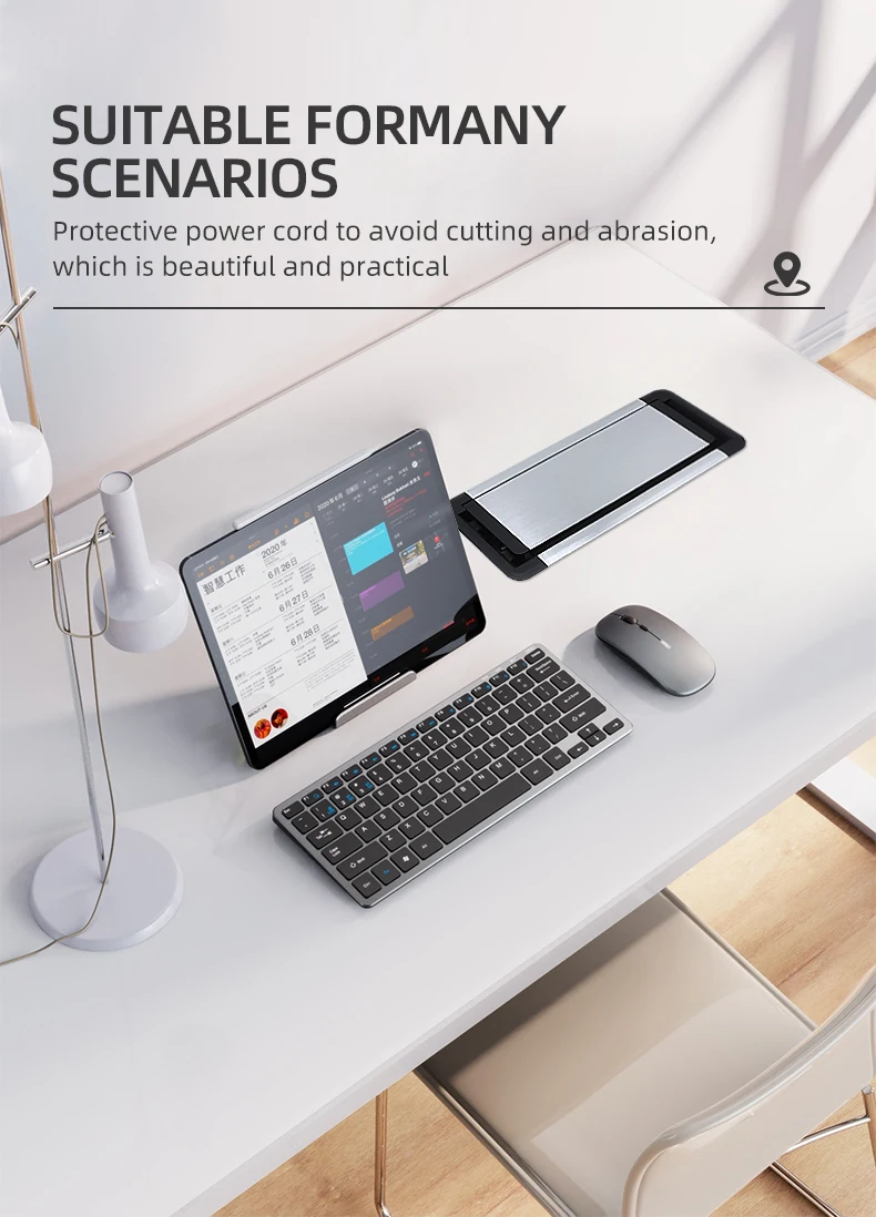 Office Rectangle Soft Closing Desk Table Cable Manager