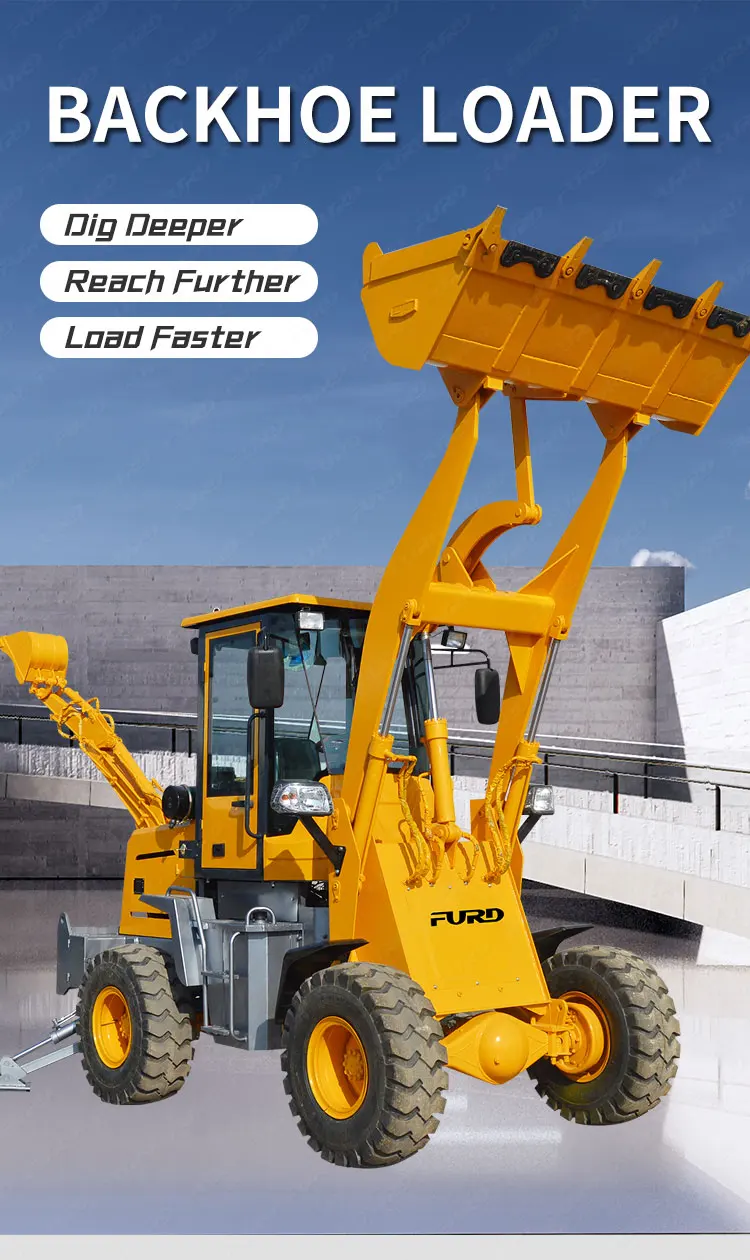 Industrial Construction Excavator And Payloader Machine Small Backhoe ...