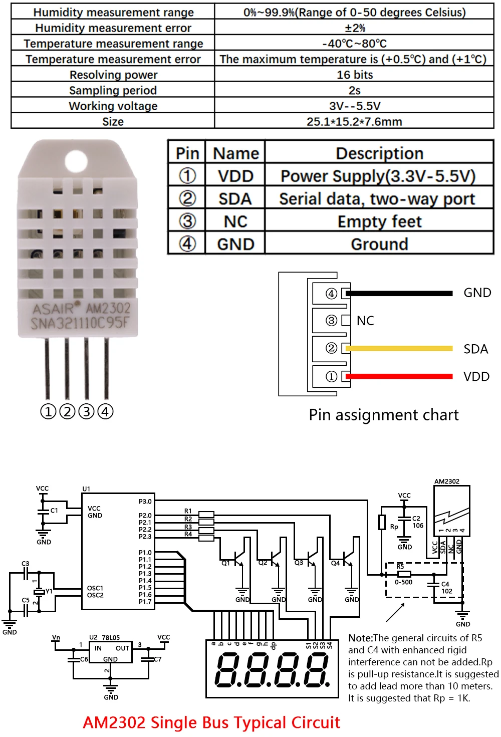 1pcs Dht22 Digital Temperature And Humidity Sensor Module Diy Kit ...