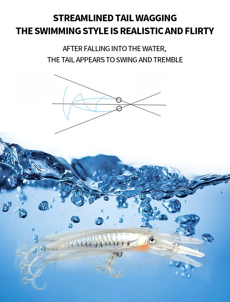 Large Heavy Minnow Tuna Fishing Lures - Deep Diving 160mm