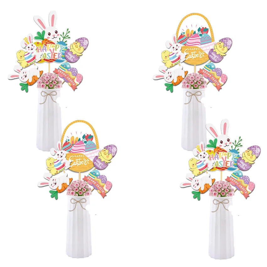 New Arrival 20pcs/set Easter Vase Insert Set Egg Rabbit Bunny Desktop ...
