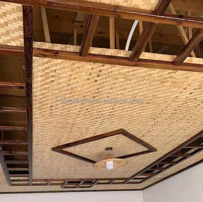 Artificial Rattan Bamboo Weaving Sheets for Interior Ceilings