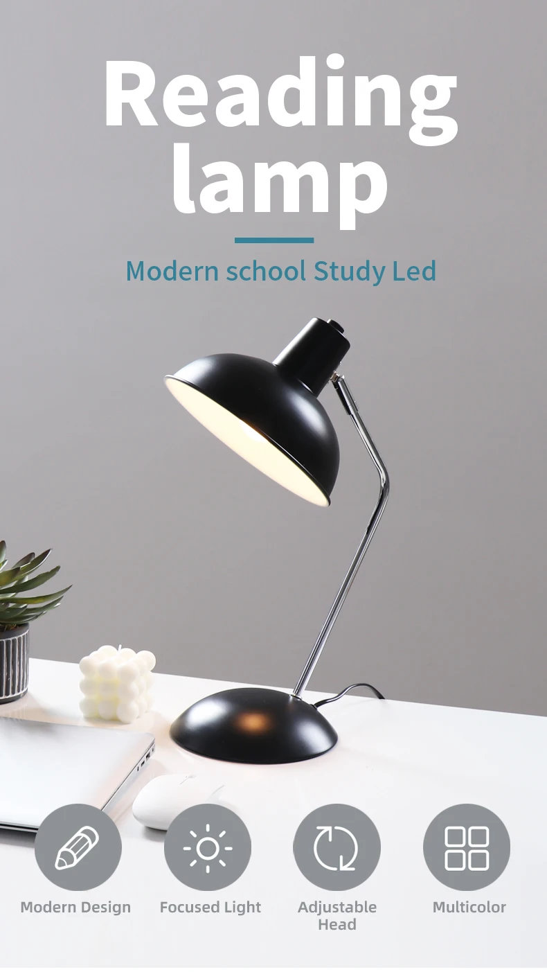 School Metal Shade Desk Lamp - Perfect for Reading & Study